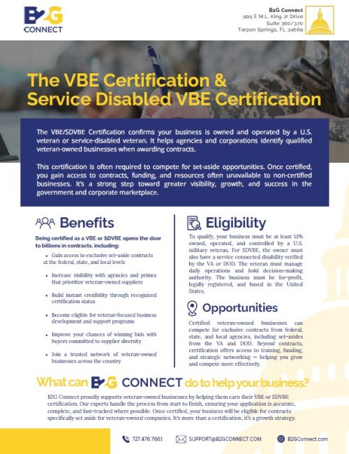 Veteran Business Enterprise - B2G Connect