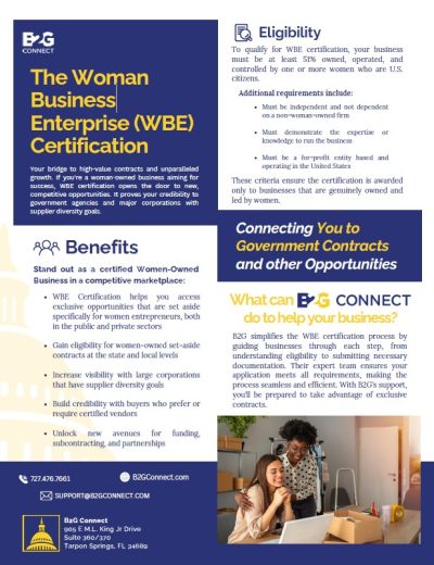 WBE Certification - B2G Connect